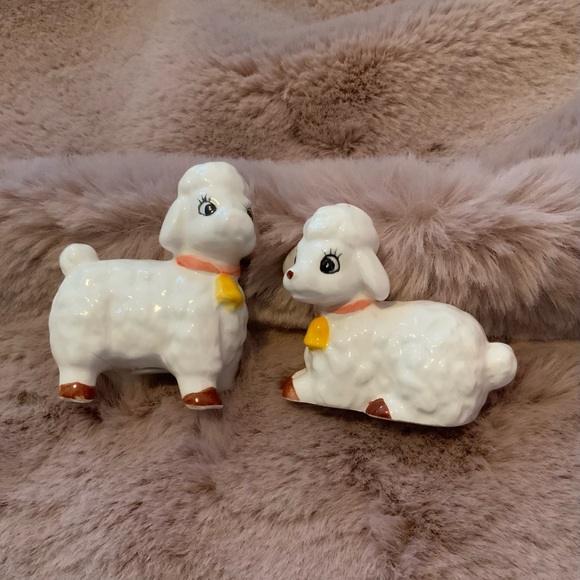 Lefton | Kitchen | Vintage Pair Lefton White Sheep Lamb Ceramic Salt ...